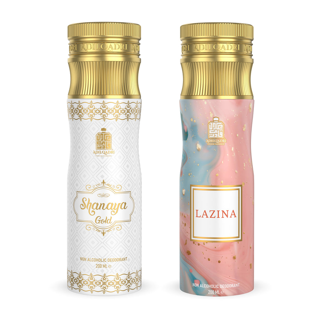 Pack of 2 Lazina And Shanaya Gold Non-Alcoholic Deodorant Body Spray 2